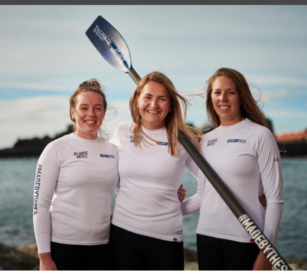 Three ex-university female rowers row the “Dolly Parton” Across the ...